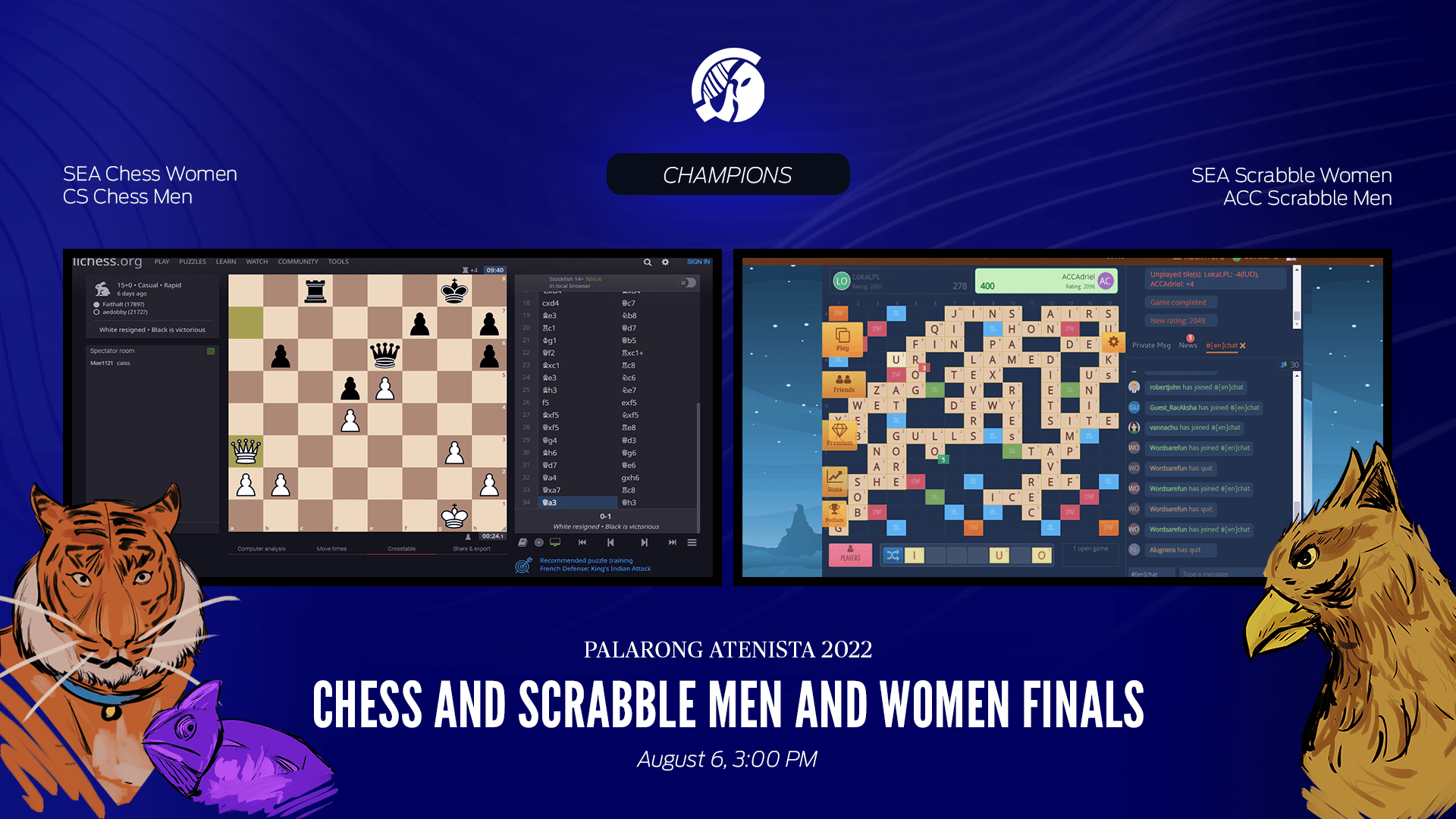 Palarong Atenista ‘22: SEA, ACC, CS outplay chess, scrabble foes